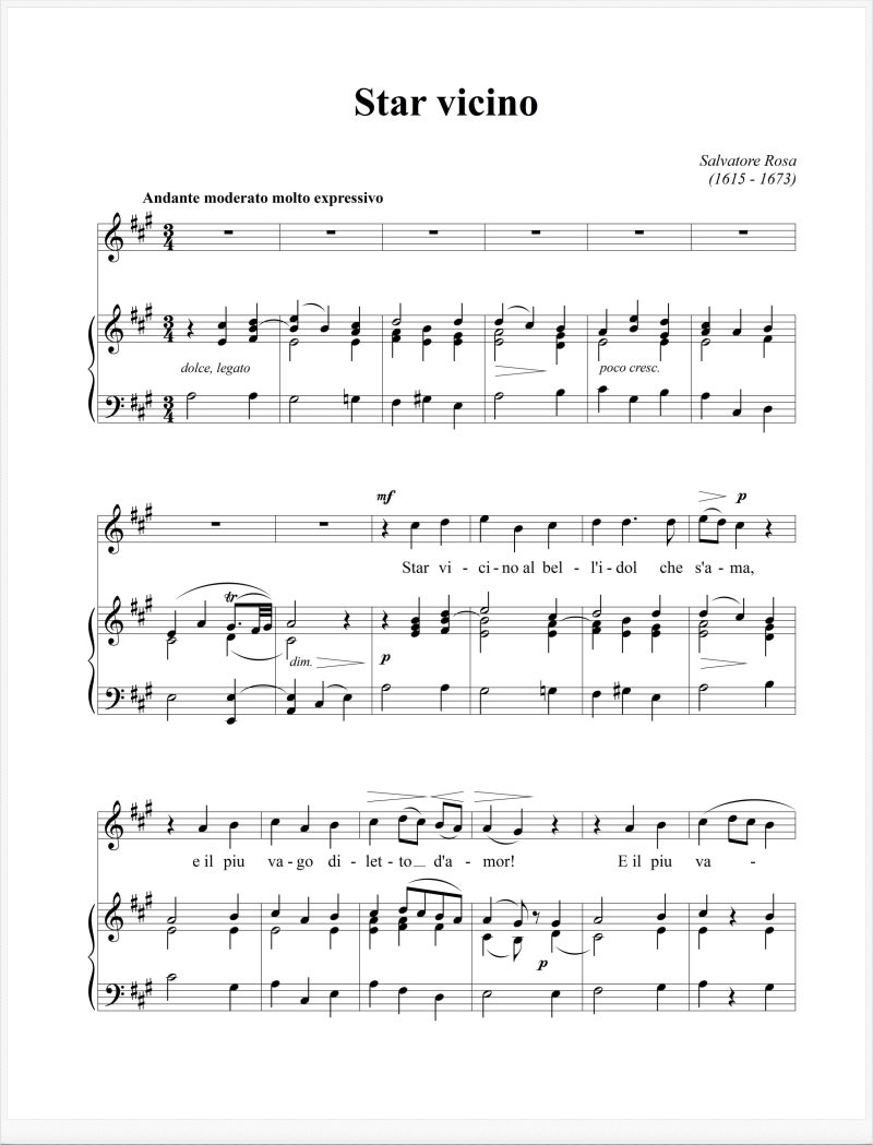 [AGMD/Star vicino/이태리가곡/독창곡/조옮김가능/Salvatore Rosa] Star vicino : 네이버 블로그
