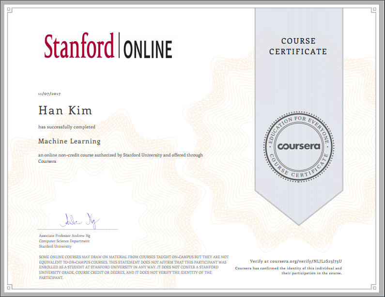 [Coursera] Machine Learning 증명서 Get!! : 네이버 블로그