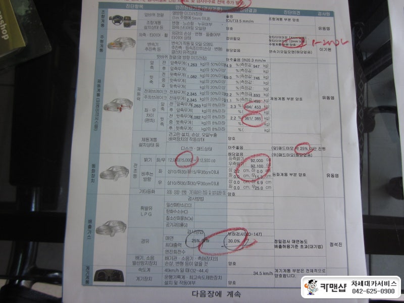 그랜드스타렉스 자동차검사불합격기능종합진단서 종합검사 경유매연허용기준초과 배출가스수리 매연과다 매연검사부적합 매연수리