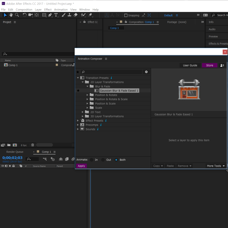 에펙 : 모션을 쉽게, Animation Composer : 네이버 블로그