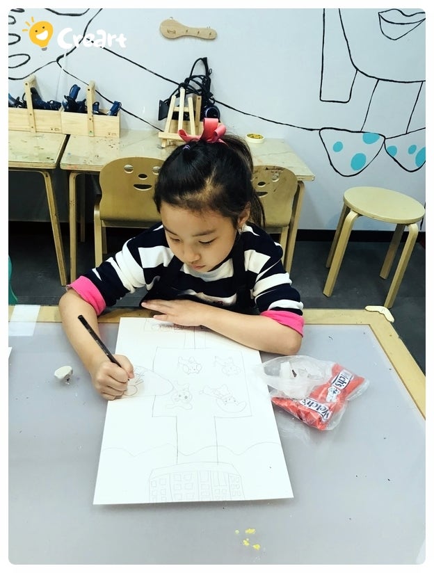 Kinder 초등 수업 미래의 도시 과학 상상화 시흥시 정왕동 배곧 미술학원 창의미술 크리아트 네이버 블로그
