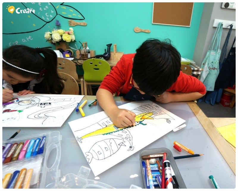 Kinder 초등 수업 미래의 도시 과학 상상화 시흥시 정왕동 배곧 미술학원 창의미술 크리아트 네이버 블로그