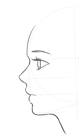 여자의 얼굴 그림의 옆모습