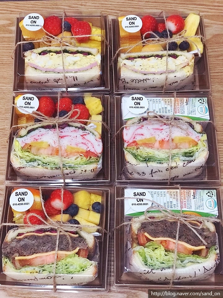 샌드온 치즈불고기 샌드위치 And 크래미 샌드위치 And 에그마요 샌드위치 And과일 And 팩주스 네이버 블로그