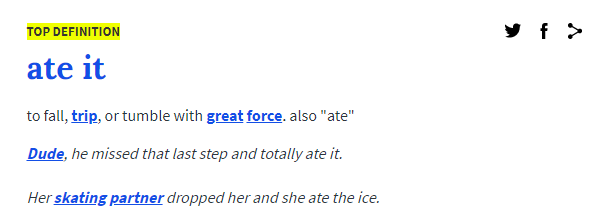 26. 넘어지다 영어로 먹다 eat ? ate it ! : 네이버 블로그