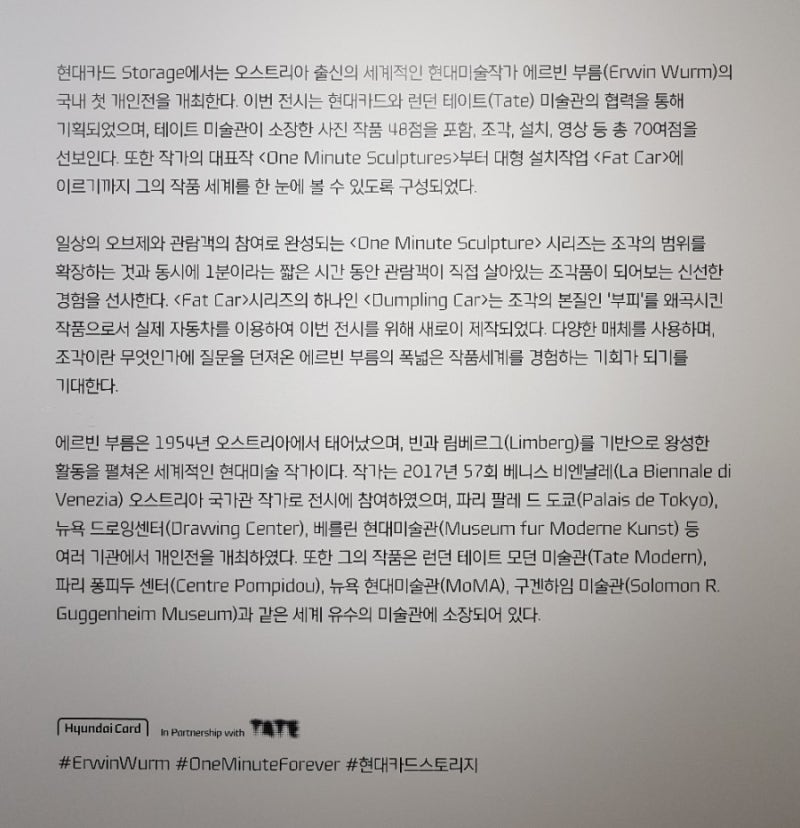 현대카드 스토리지 에르빈 부름 개인전 : 네이버 블로그