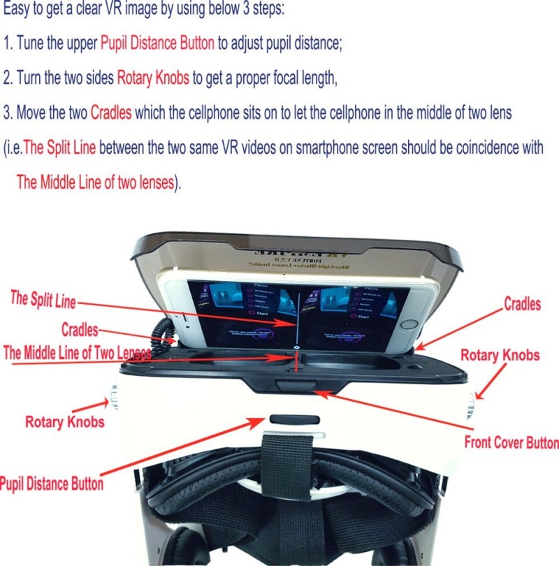 VR EMPIRE VR Headset With Wireless Remote Controller Anti-Blue-Light ...