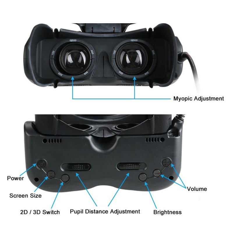 VISIONHMD Bigeyes H1 584PPI 2.5K Equivalent Screen 3D Video Glasses ...