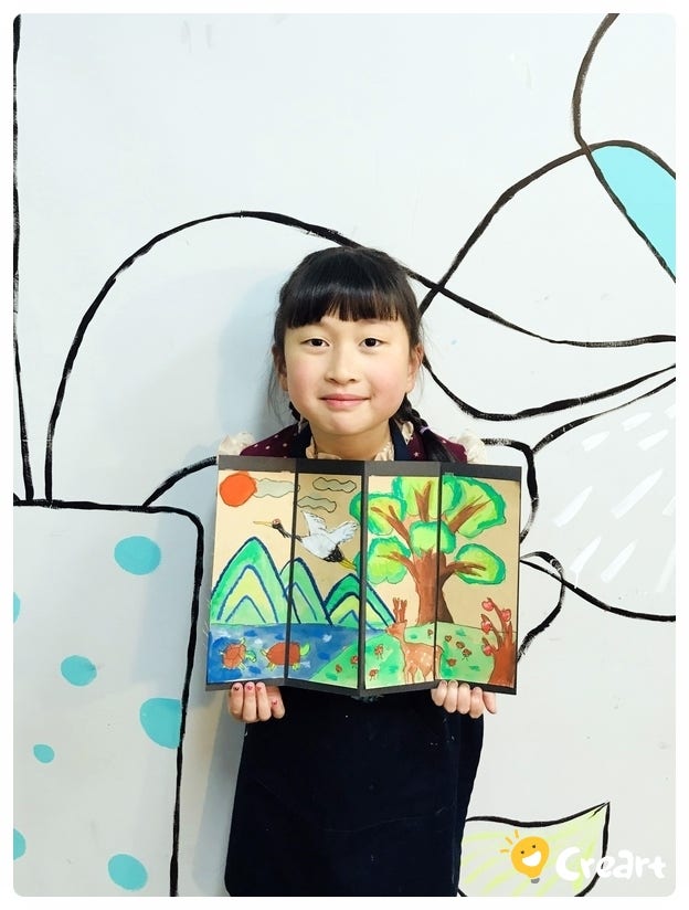 Kinder 초등 수업 십장생 병풍 시흥시 정왕동 배곧 미술학원 창의미술 크리아트 네이버 블로그