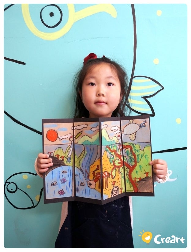 Kinder 초등 수업 십장생 병풍 시흥시 정왕동 배곧 미술학원 창의미술 크리아트 네이버 블로그