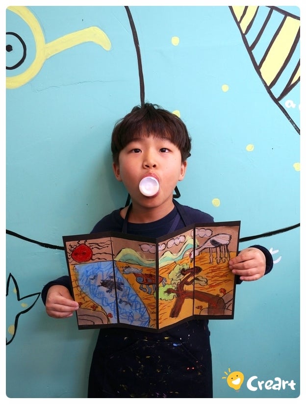 Kinder 초등 수업 십장생 병풍 시흥시 정왕동 배곧 미술학원 창의미술 크리아트 네이버 블로그