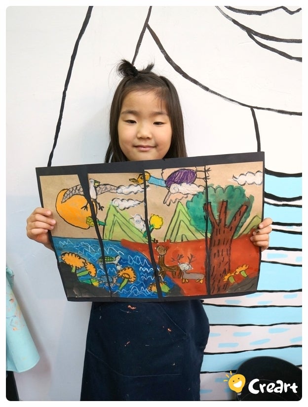 Kinder 초등 수업 십장생 병풍 시흥시 정왕동 배곧 미술학원 창의미술 크리아트 네이버 블로그
