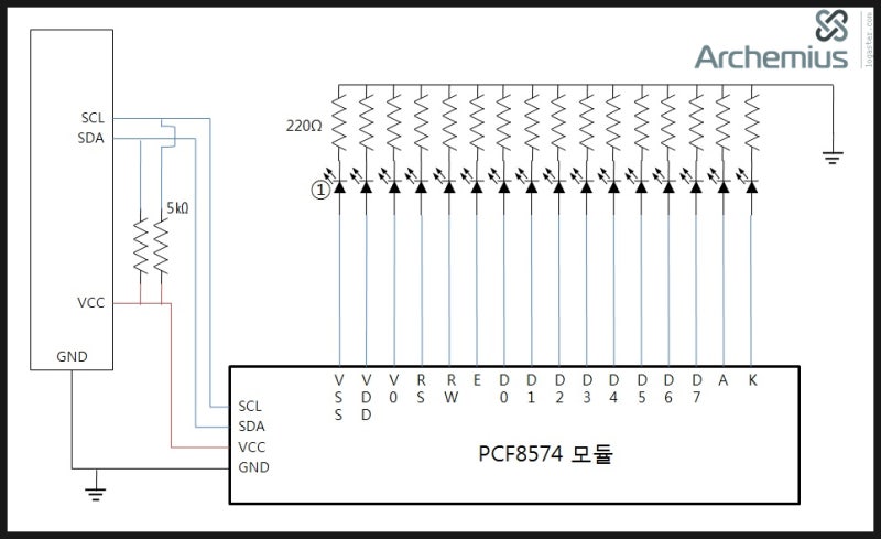[IC] PCF8574 - LED 점등 테스트 : 네이버 블로그