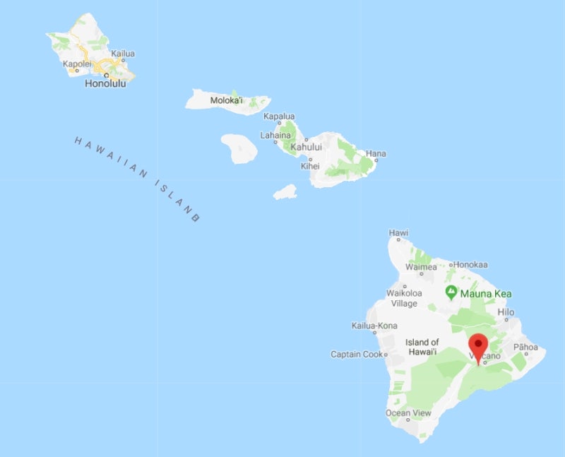 하와이 화산 지도