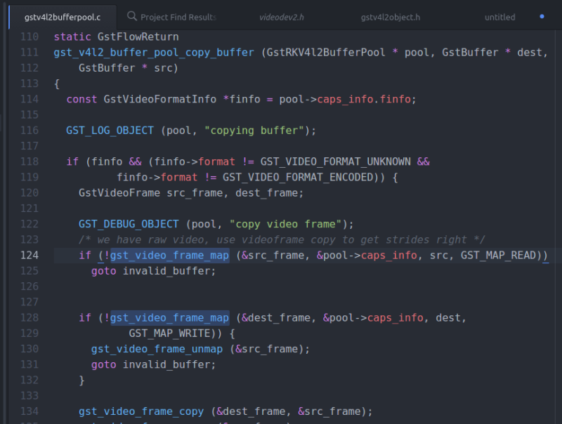 GST - default video-frame.c:166:gst_video_frame_map_id: failed to map ...