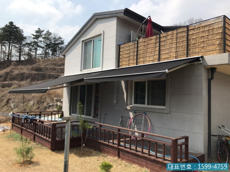 경기도 안성시 삼죽면 전원주택에서 진행한 접이식 어닝 시공사례 네이버 블로그