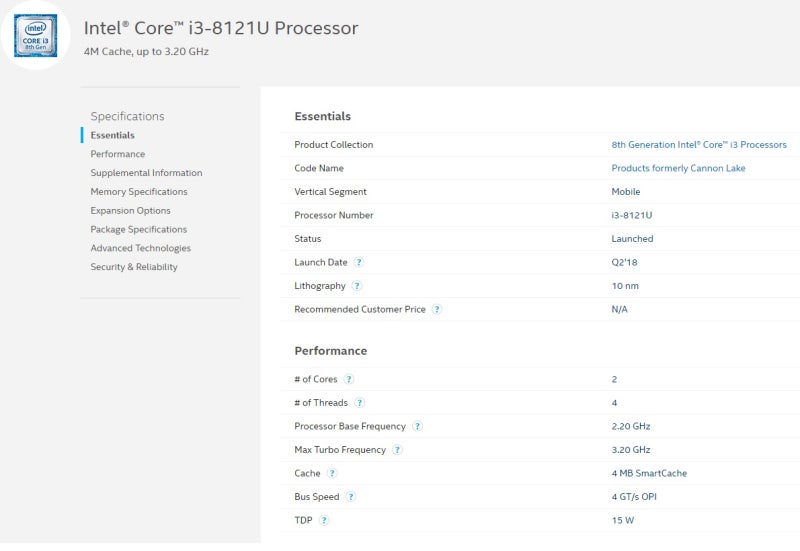 인텔 최초의 10nm 캐논 레이크 CPU i3 8121U 발표 : 네이버 블로그
