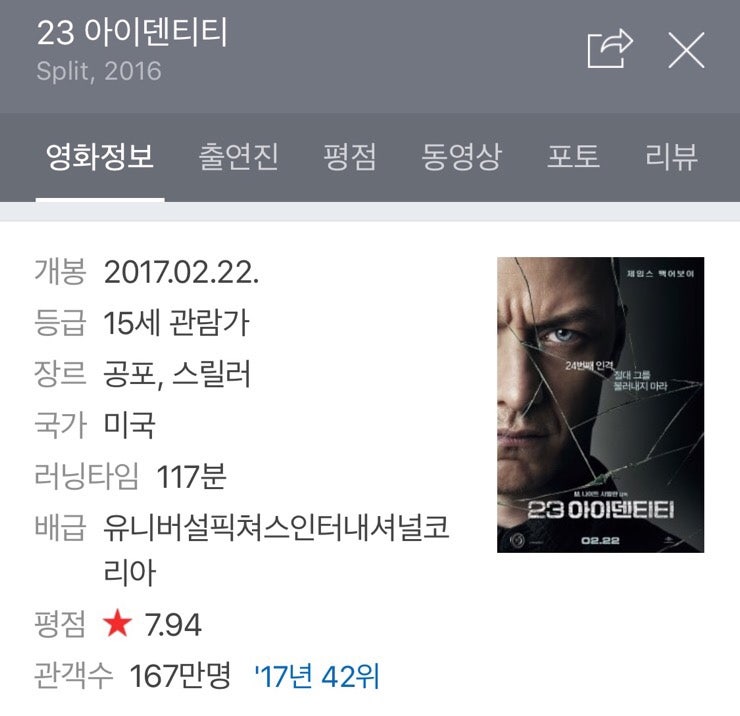 스릴러영화 23아이덴티티 줄거리and결말 스포주의 실존인물 빌리밀리건 모티브로 재해석한 영화 네이버 블로그