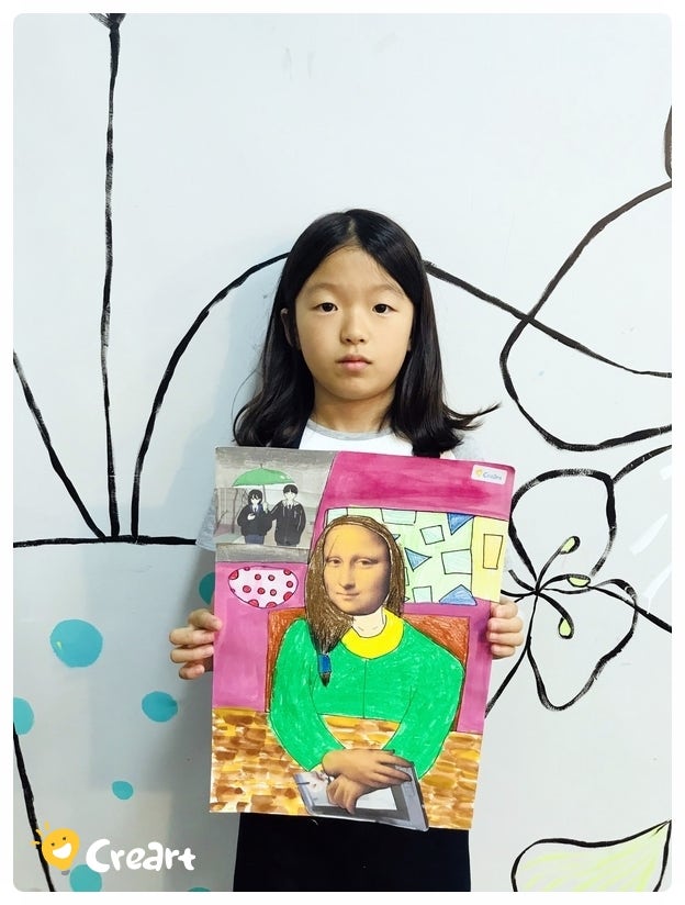Kinder 초등 수업 모나리자 발상표현 시흥시 정왕동 배곧 미술학원 창의미술 크리아트 네이버 블로그