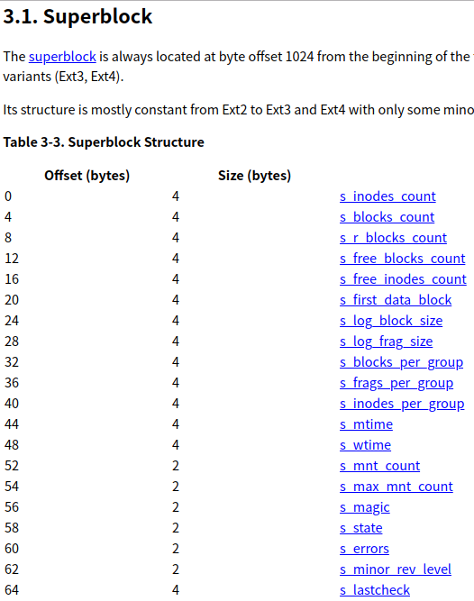 [OS 만들기 22강] Ext2 - Superblock : 네이버 블로그