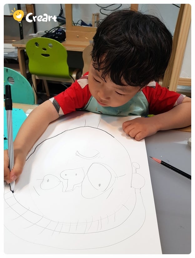 Bambini 5세 수업 큰 바위 얼굴 시흥시 정왕동 배곧 미술학원 창의미술 크리아트 네이버 블로그