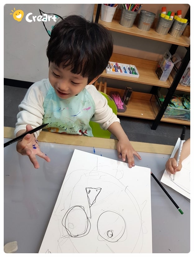 Bambini 5세 수업 큰 바위 얼굴 시흥시 정왕동 배곧 미술학원 창의미술 크리아트 네이버 블로그