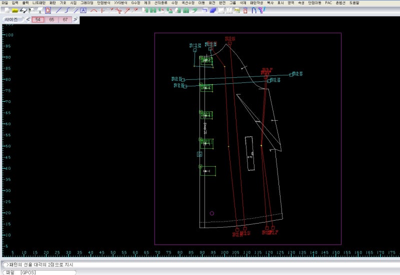 유까캐드( YUKA CAD )위치설정(단추위치설정)GPOS : 네이버 블로그