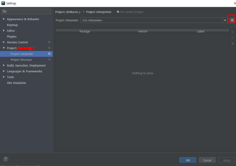 파이참(PyCharm) 인터프리터 오류 해결하기 - No Python interpreter configured for the ...