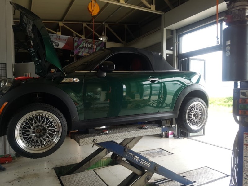 [구미서스펜션튜닝]BMW mini roadster cooper s TEIN staz 일체형 차고.감쇄력조절식 서스펜션작업 헌터 ...
