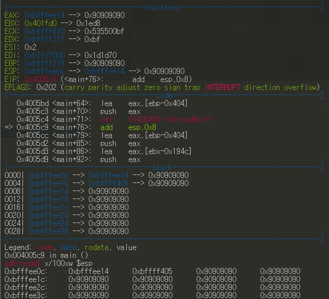 리눅스 버퍼 오버플로우, NOP sled 기법을 활용하여 공격해 보기 : 네이버 블로그