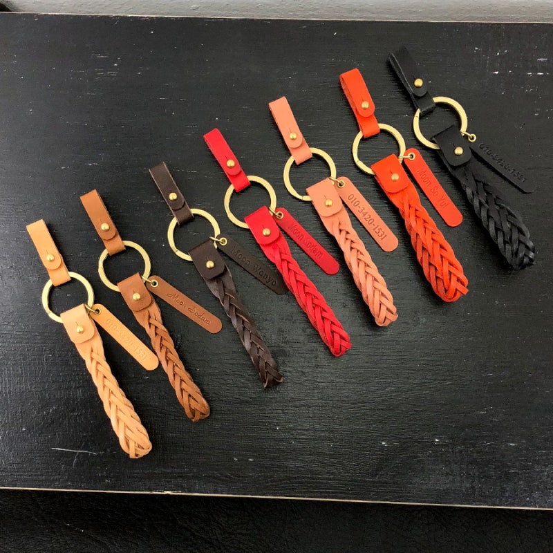 INFI- LEATHER KNOT KEY FOB/ KEY RING/매듭 가죽 스마트키홀더/자동차 키링 가죽 열쇠고리 ...