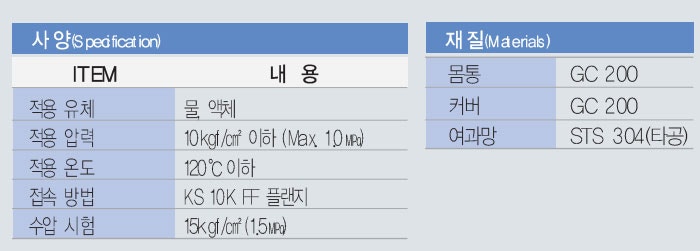 동진밸브 주철 스트레이너 10k 규격 및 특징 포스팅 네이버 블로그
