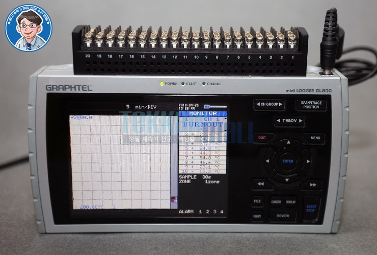 GRAPHTEC GL800 / 그라프텍 / 미니 데이터로거 / midi Logger / 200개 채널로 확장가능 / 중고 데이터 ...