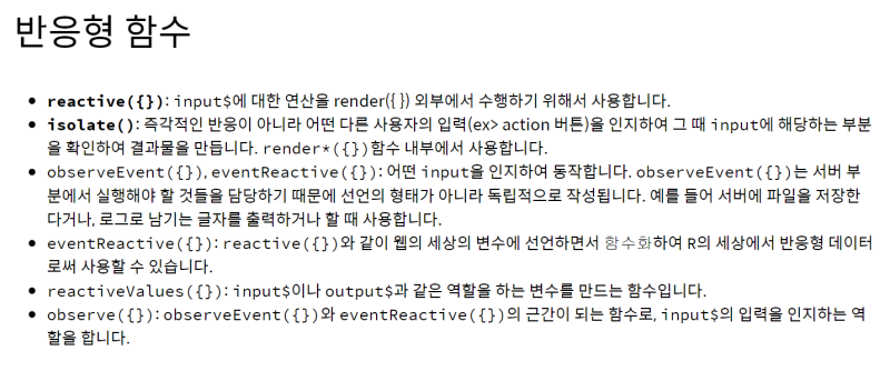 [R shiny] Tutorial과 shiny에 대한 전반적인 설명_함수 : 네이버 블로그