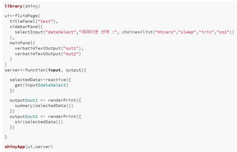 [R shiny] Tutorial과 shiny에 대한 전반적인 설명_함수 : 네이버 블로그