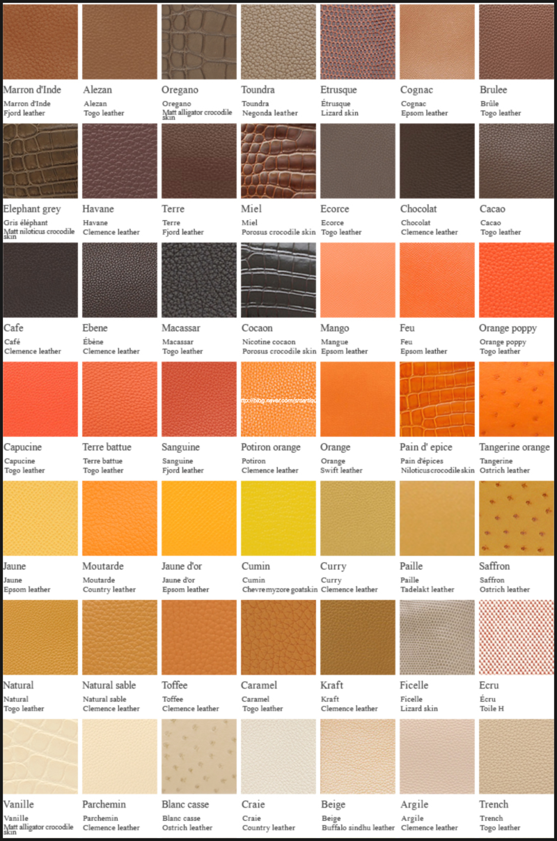 [패션상식] HERMES Color Codes*에르메스 색상 코드 및 색상명 : 네이버 블로그