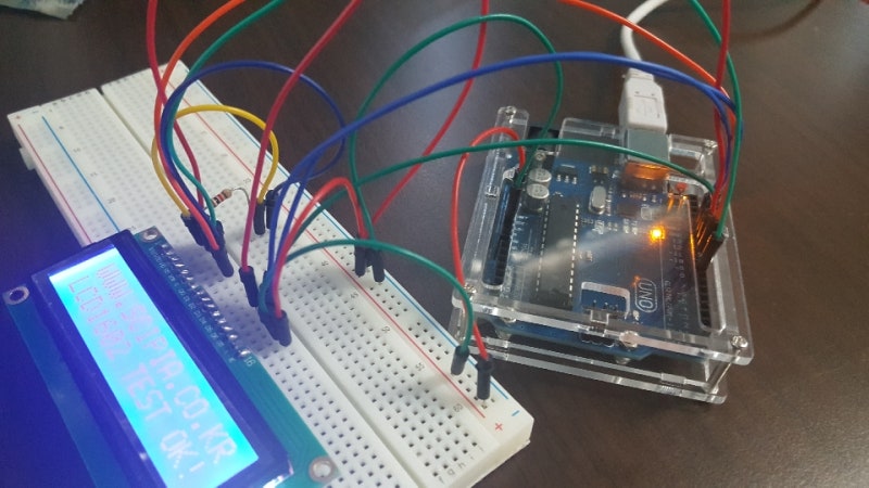 [아두이노] lcd, qapass에 연결해 테스트 문자 출력 : 네이버 블로그