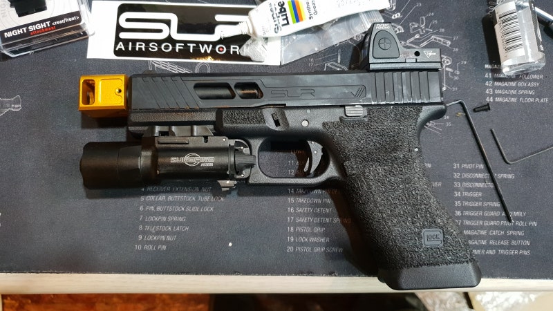 SLR-Jagerwerks G17 Slide Custom~!!!!!(메탈슬라이드+글록17+커스텀글록+SLR슬라이드+마루이글록 ...