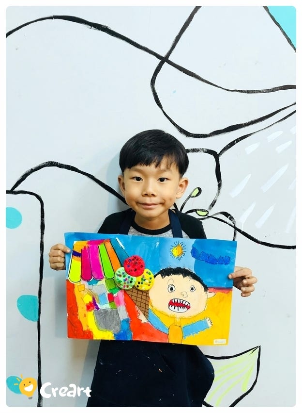 아이스크림을 먹어요 크라인 6·7세 수업 시흥시 정왕동 배곧 미술학원 창의미술 크리아트 네이버 블로그
