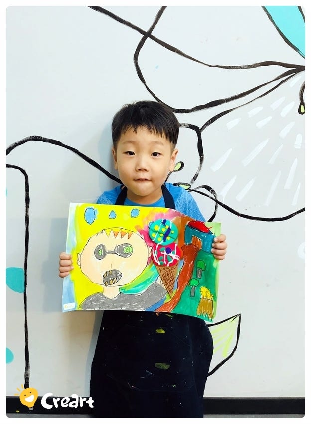 아이스크림을 먹어요 크라인 6·7세 수업 시흥시 정왕동 배곧 미술학원 창의미술 크리아트 네이버 블로그