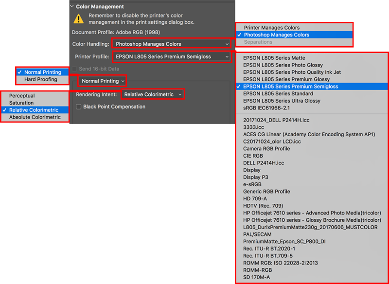 030. 레몬의 포토샵 공부하기 : Menu - File (15 마지막^^) : Print ② Color Management ...
