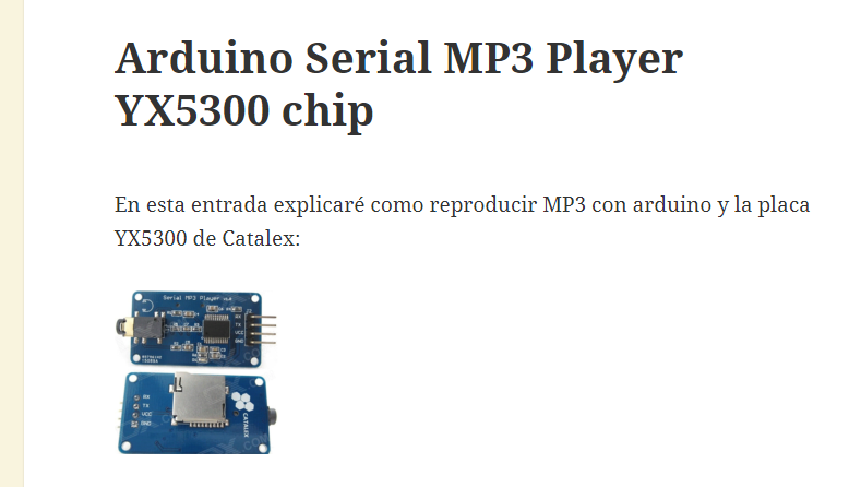 아두이노 시리얼 MP3 플레이어 모듈 YX5300 chip : 네이버 블로그