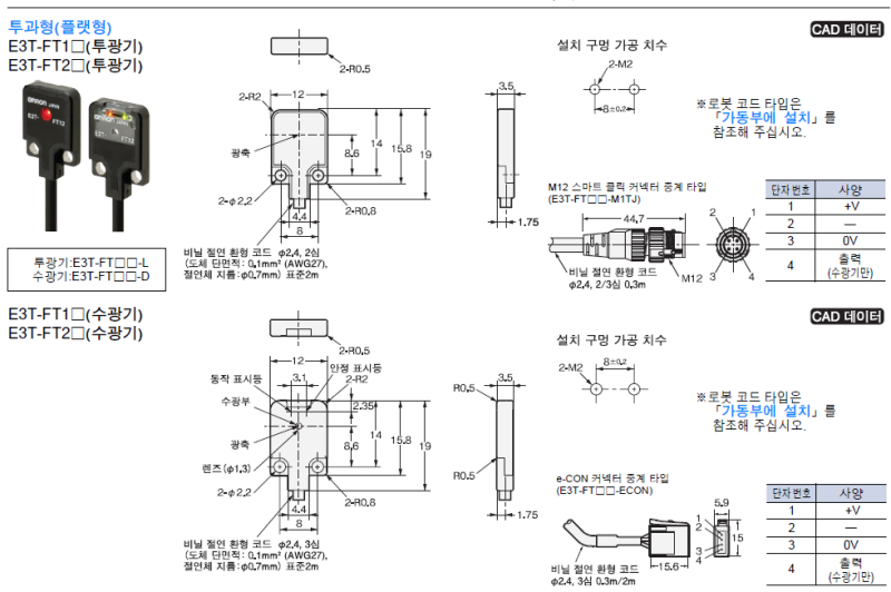 옴론 초소형 광전 센서 (E3T 시리즈) : 네이버 블로그