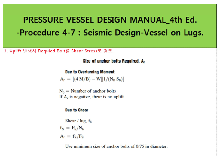 [강도계산-3]Vertical Vessel Support Lug의 Bolt 계산. : 네이버 블로그