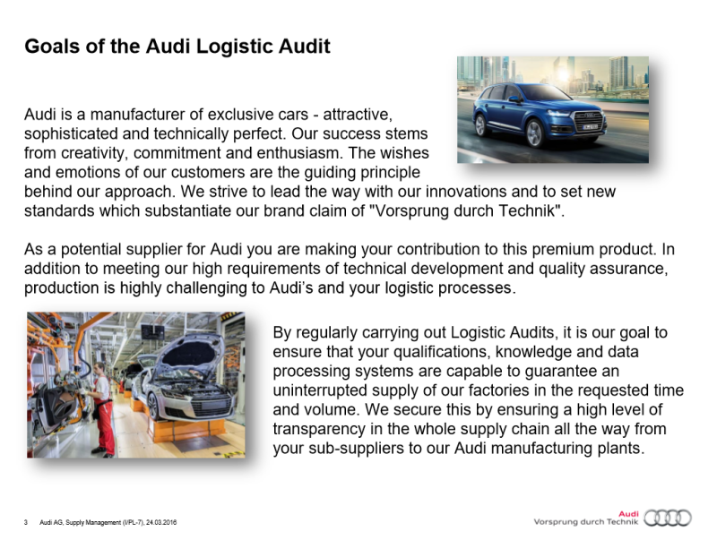 IATF16949 : Logistic Audit Guideline for Audi suppliers : 네이버 블로그