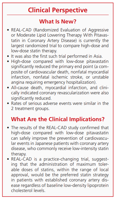 Japanese patients with CAD benefit from high-intensity statin therapy ...