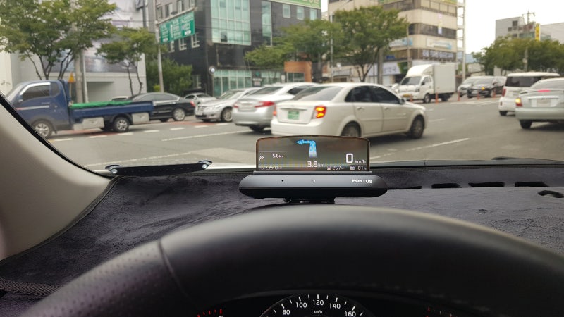 더 뉴 쏘렌토 HUD는 현대 폰터스 HUD H1000으로 순정 내비게이션과 연동합니다. 대구 : 네이버 블로그