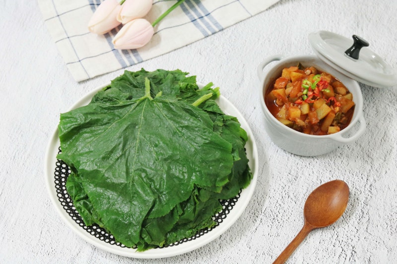 호박잎찌기 엄청 쉬워요, 자박자박 된장찌개와 냠냠♡ : 네이버 블로그