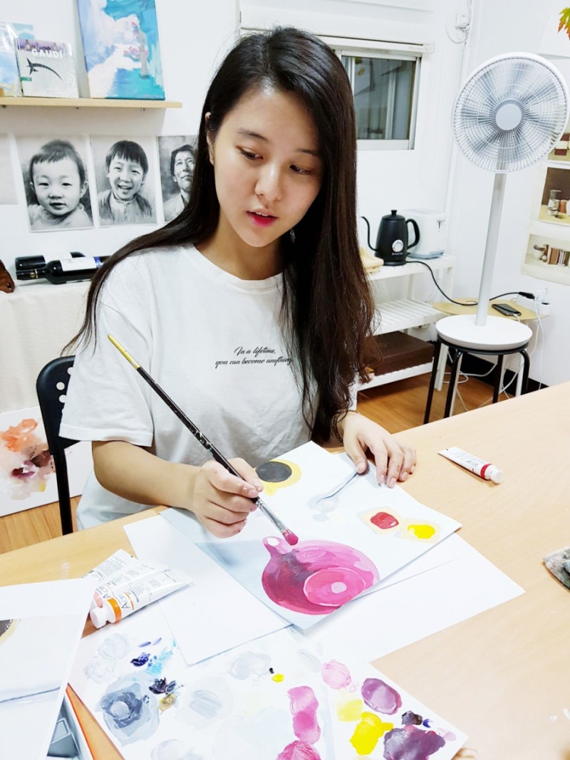 정물화 성인취미미술 직장인취미미술학원 미각그림공방에서 진행한 아크릴화 신용산 삼각지 원효로 네이버 블로그