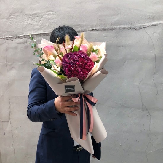 창원꽃다발 창원꽃집 여자친구 축하 선물 수입 수국꽃다발 꽃배달 서비스 제이써니플라워 네이버 블로그
